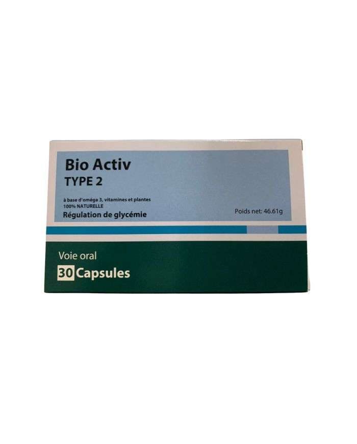 BIO ACTIV TYPE 2 REGULATION DE GLYCEMIE 30 CAPSULES - BIO ACTIV