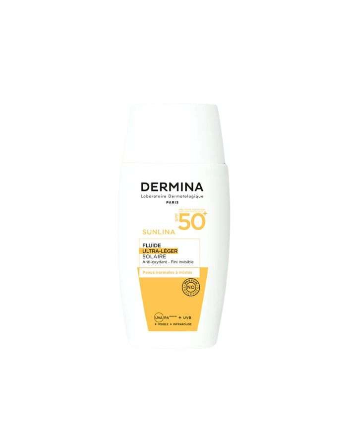 DERMINA SUNLINA FLUIDE ULTRA LEGER SPF 50+ INVISIBLE 50 ML - DERMI...