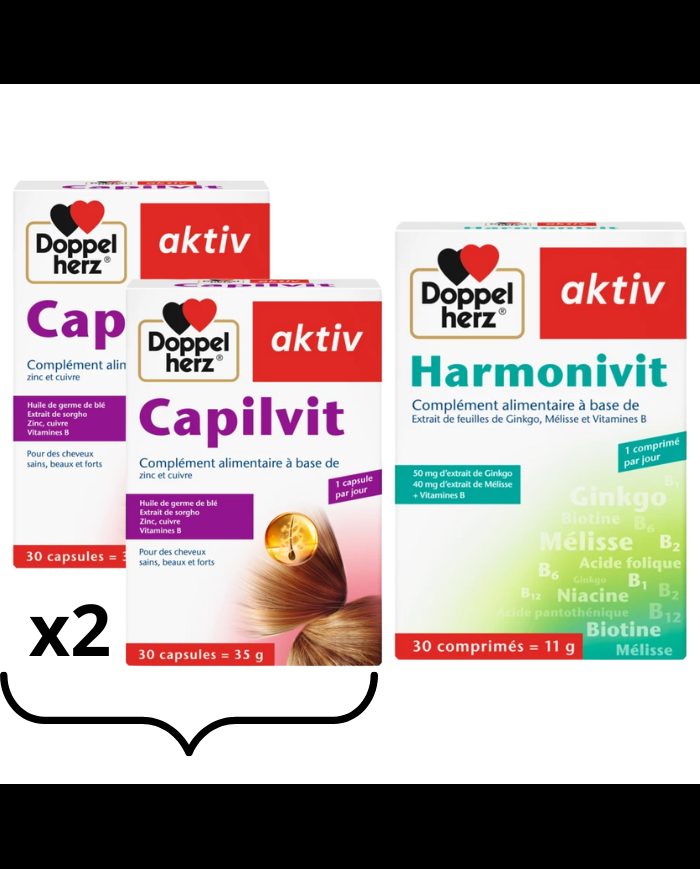 DOPPEL HERZ ACTIV PACK 2 CAPILVIT + 1 HARMONIVIT - DOPPELHERZ - CO...