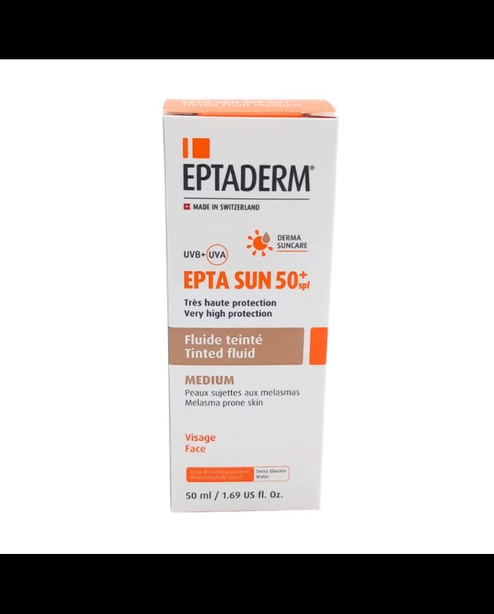 EPTADERM EPTA SUN SPF 50+ FLUIDE TEINTE MEDIUM 50 ML - EPTADERM